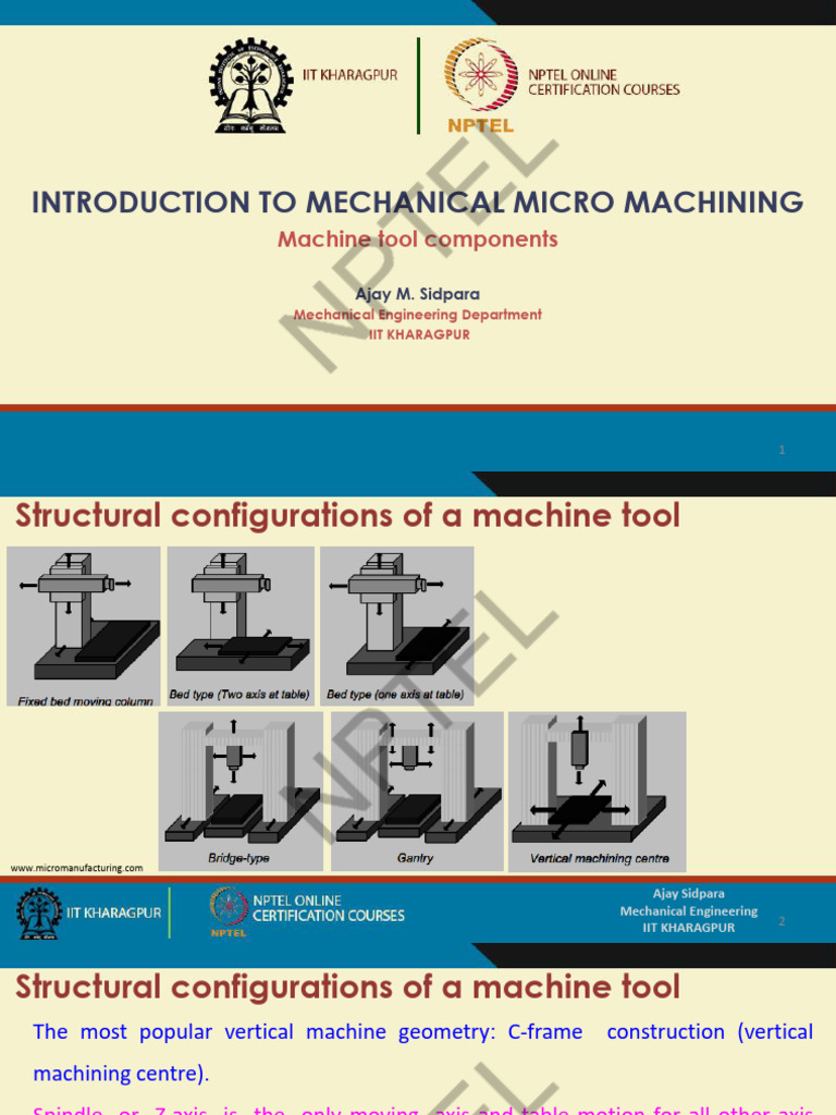 Week 6 Components of Machine Tool - Watermark | PDF | Rotation | Machines