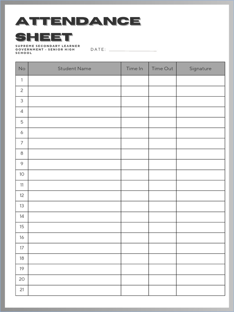 Daily School Bus Attendance Sheet | PDF