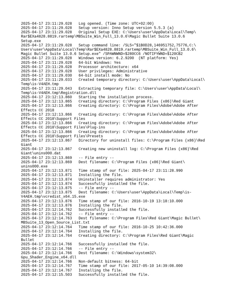 Setup Log 2025-04-17 #001 | PDF | Filename | Microsoft Windows