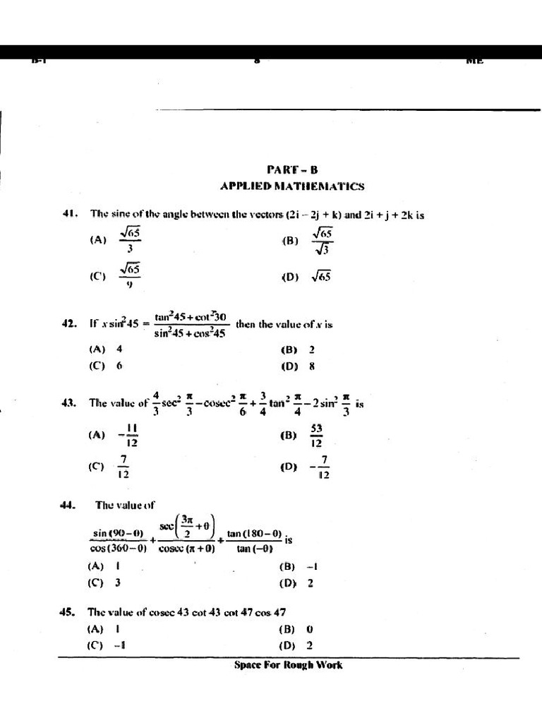 Dcet Paper Mather 4 | PDF