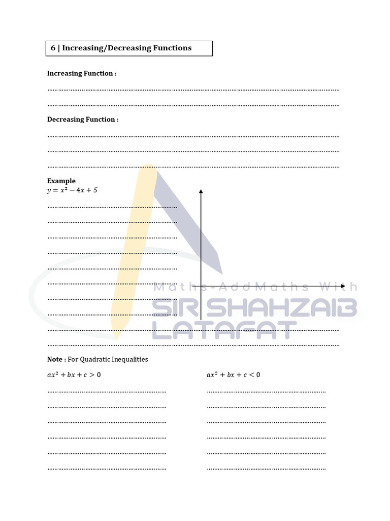 Increasing-Decreasing Functions | PDF | Mathematics | Mathematical Analysis