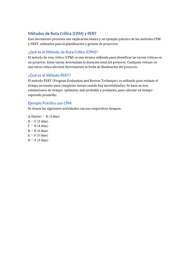 CPM_PERT_Explicado | PDF