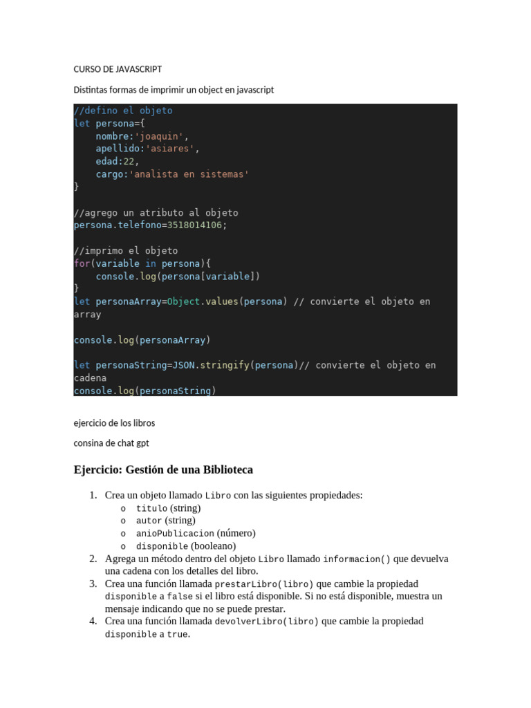 Curso de Javascript | PDF | Script Java | Devolución de llamada (programación de computadora)