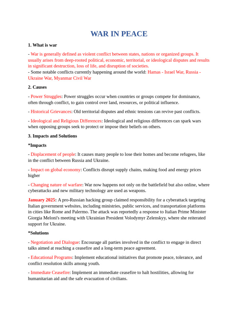 War in Peace | PDF