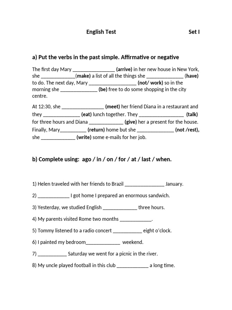 3°past Simple Text and Time Expressions | PDF