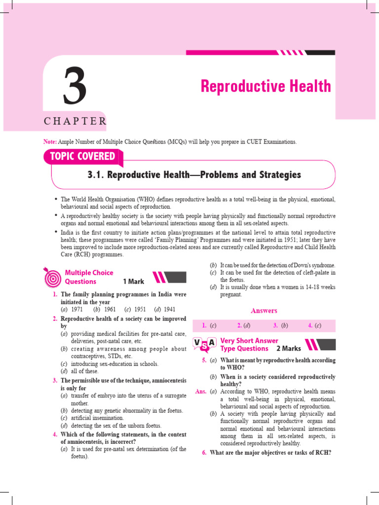 Reproductive Health | PDF | Birth Control | Combined Oral Contraceptive ...
