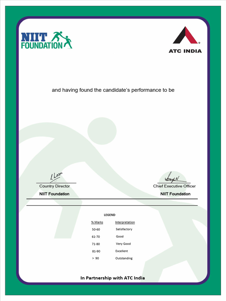 NIIT Foundation Certificate Award 2024 | PDF