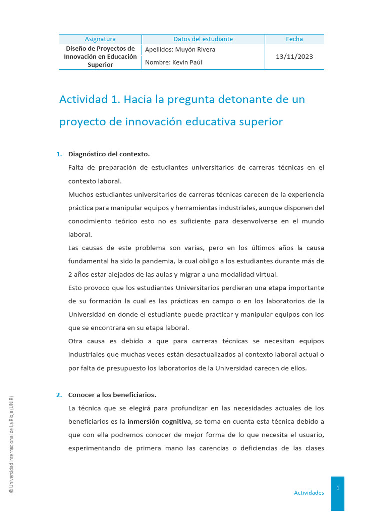 Actividad 1 Muyon | PDF | Realidad virtual | Laboratorios
