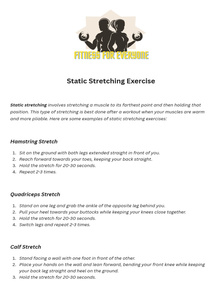 40) Static Stretching Exercise. | PDF | Foot | Anatomical Terms Of Motion