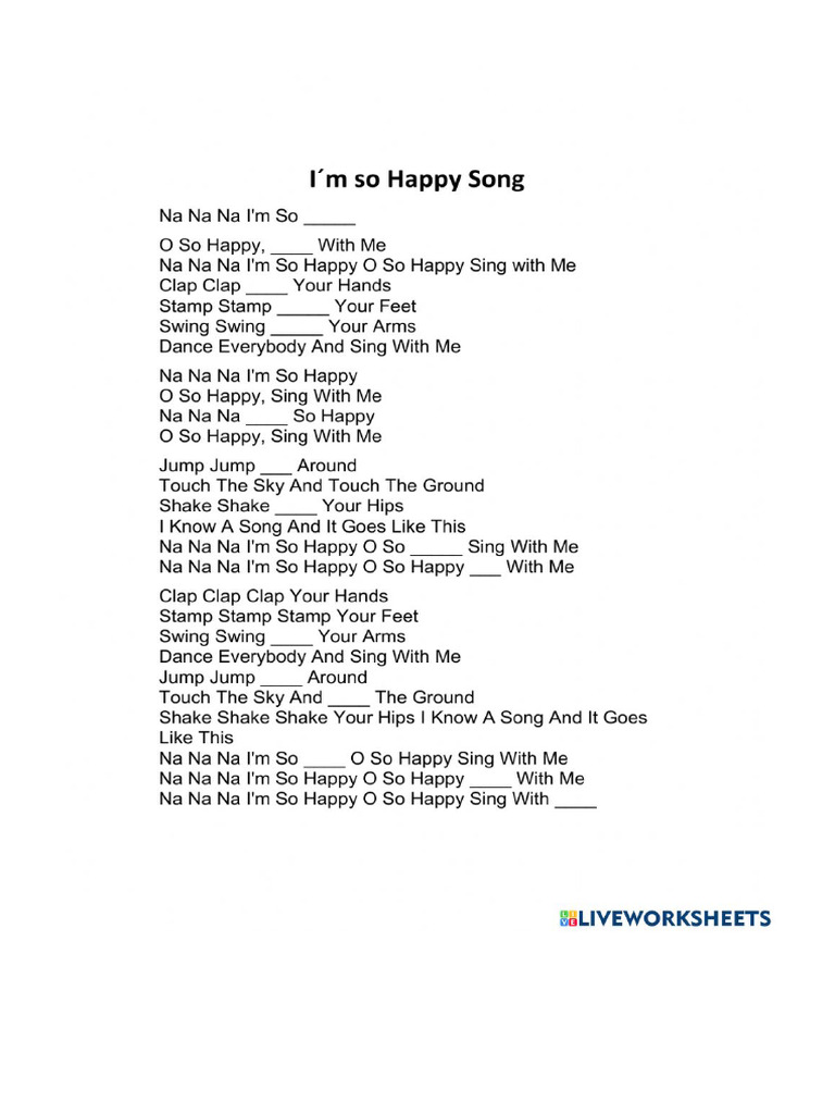 Song Lyrics I M So Happy | PDF