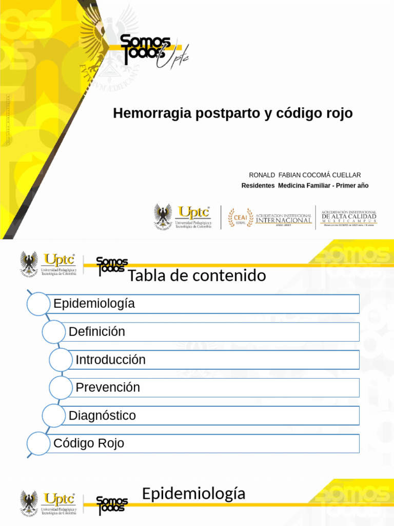 Hemorragia Postparto y Código Rojo | PDF | Parto | Salud maternal