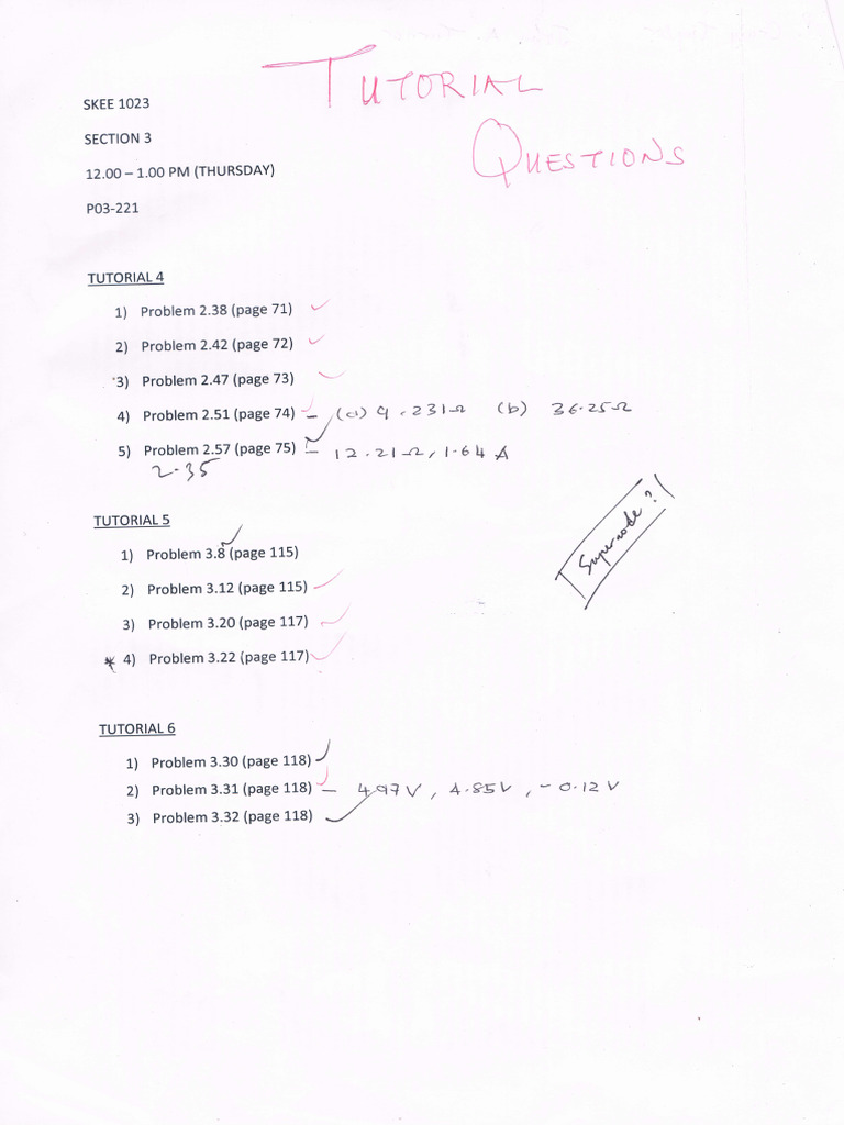 Tutorial - Problems and Solutions 2 | PDF