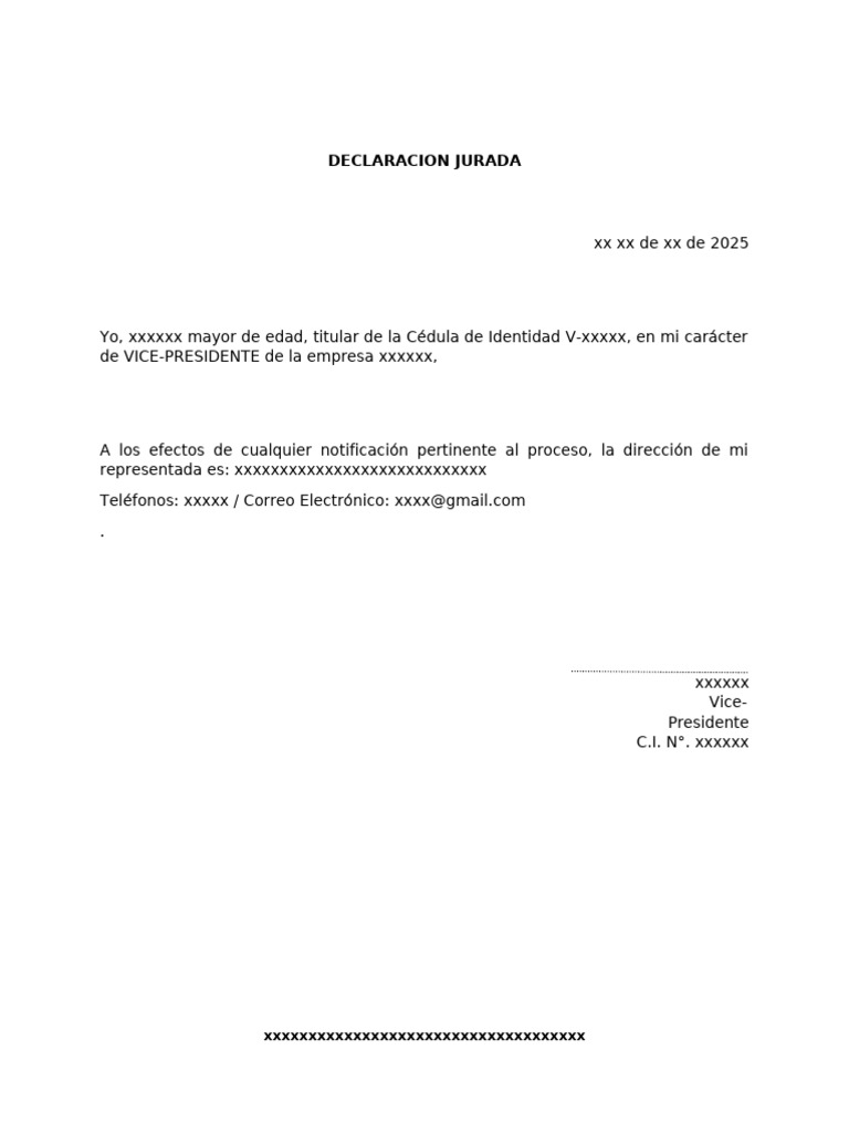 Modelo de Declaracion | PDF