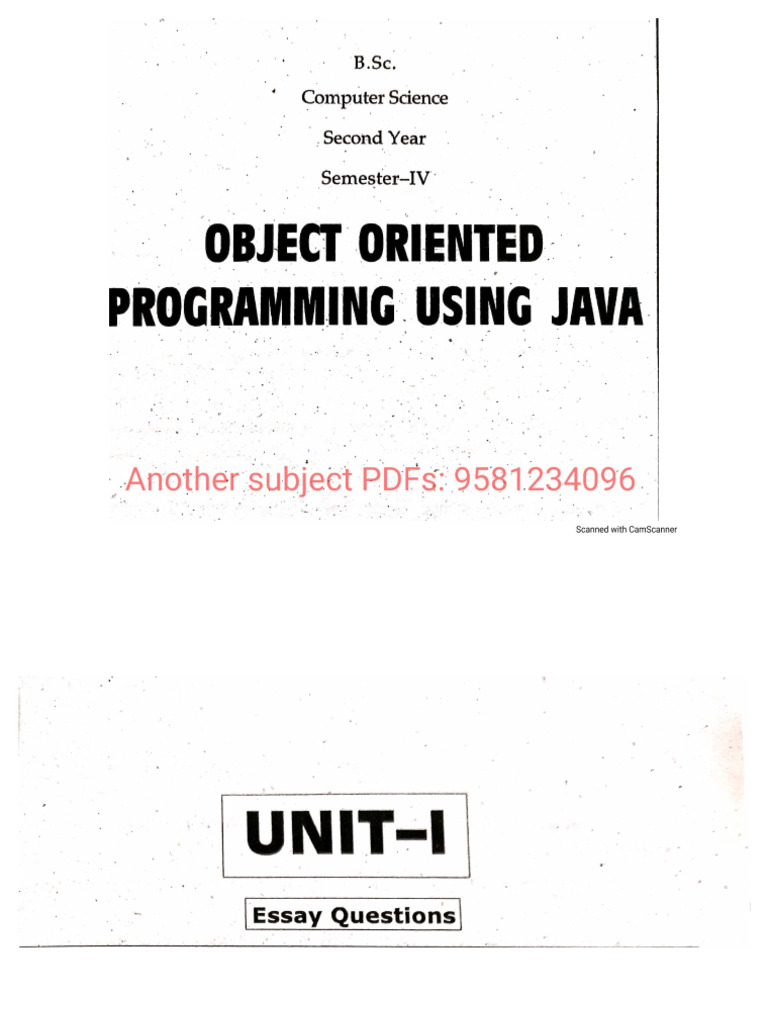 Java Unit 1 Imp | PDF