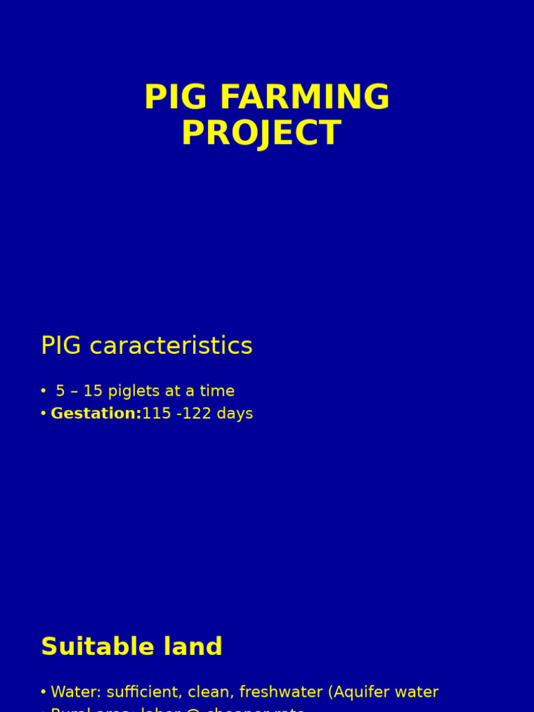 Pig Farming Project Overview | PDF | Pig | Meat