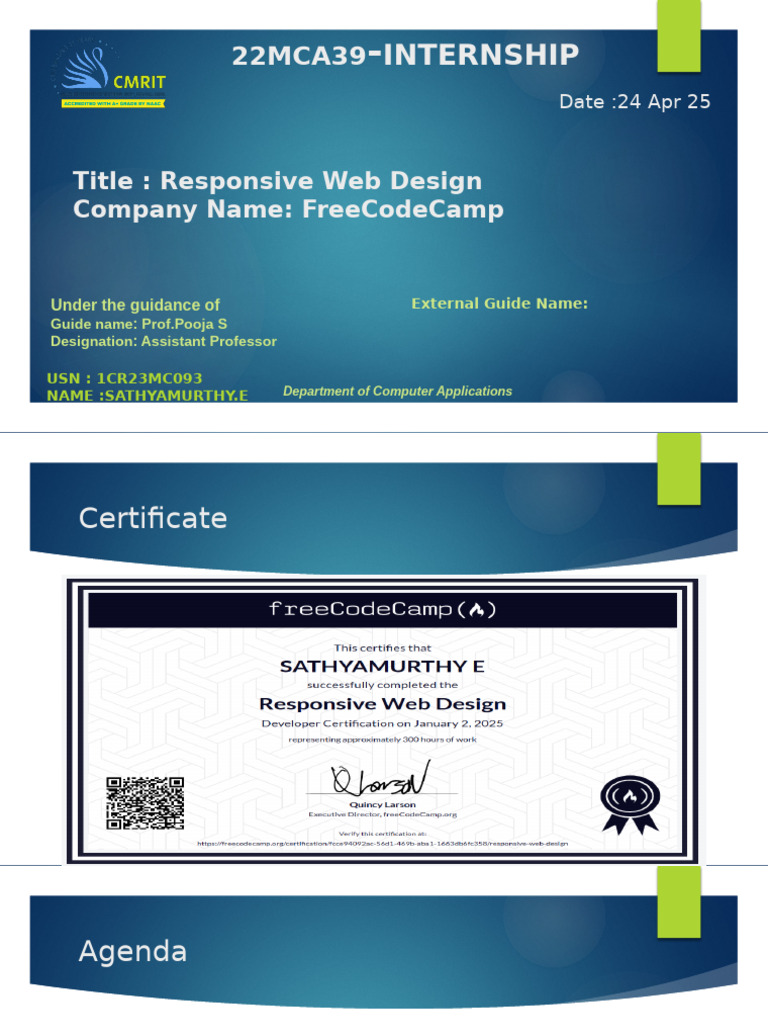 Intership Presentation | PDF | Web Development | World Wide Web