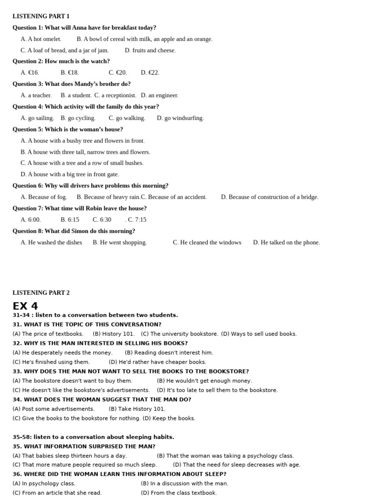 Lesson 15 Listening Part 1 | PDF