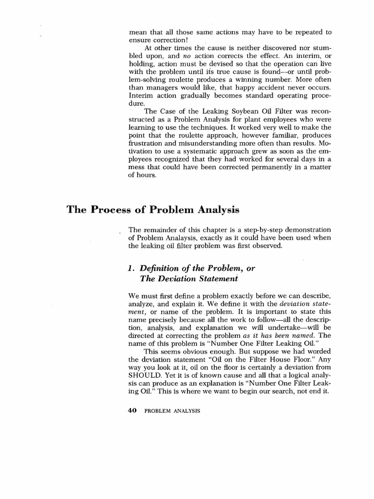Kepner-Tregoe Problem Analysis Steps | PDF | Valve | Pump