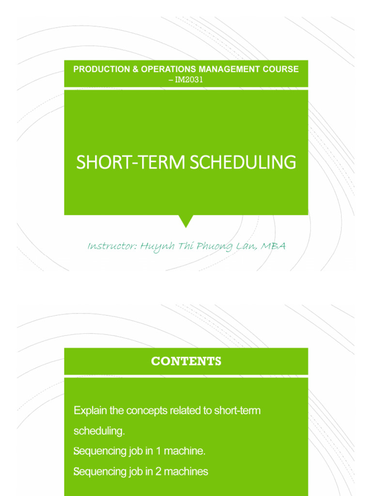 211 POM Chap9 Scheduling | PDF | Business