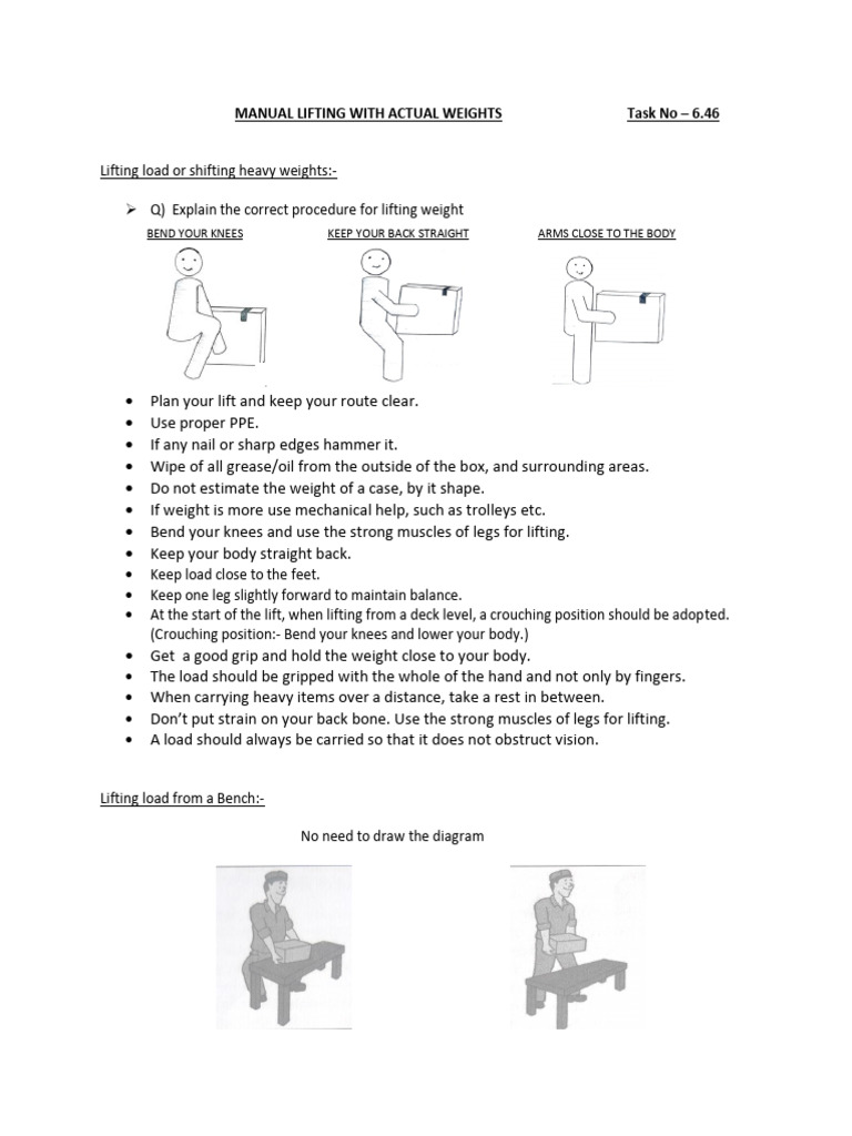 Safe Manual Lifting Guidelines | PDF | Knee | Fire Safety