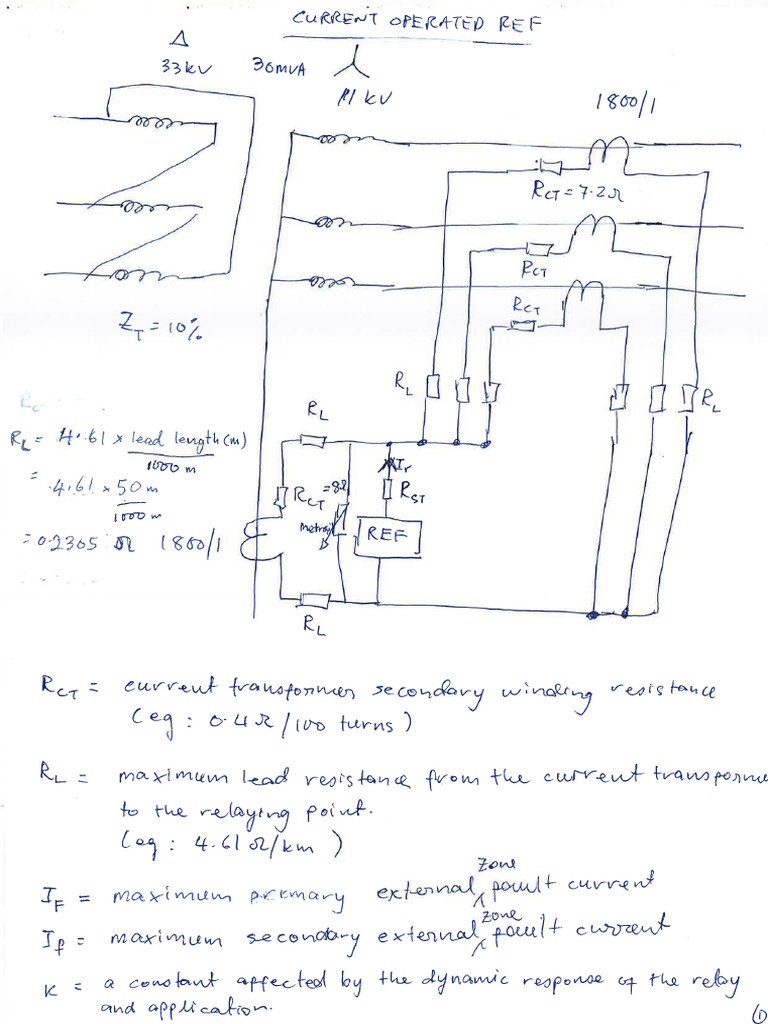 Note On Current Operated REF Relay Setting, RST & Metrosil Calculation ...