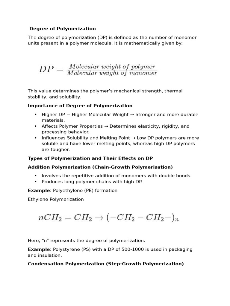Degree of Polymerization | PDF