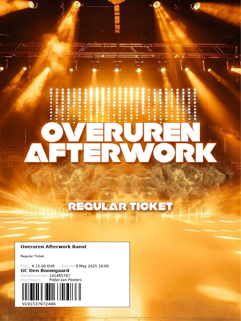Overuren Afterwork Ranst - Order 141485787 | PDF