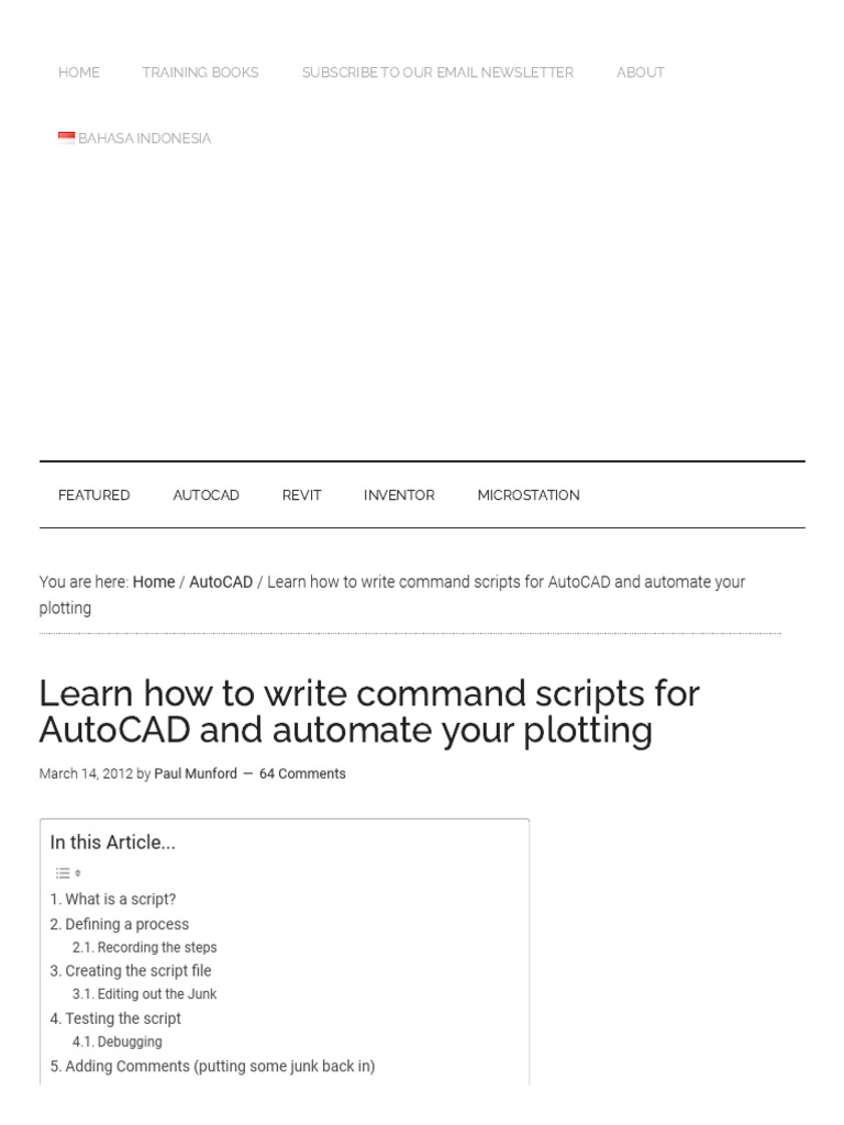 AutoCAD Tip - How To Write Command Scripts and Automate Plotting ...