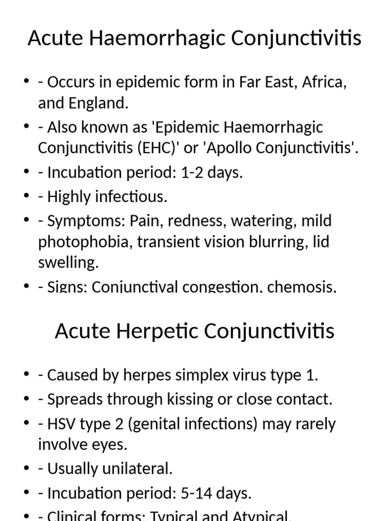 Acute Conjunctivitis | PDF