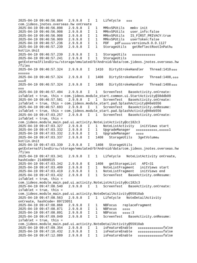 App Lifecycle and Initialization Logs | PDF | Computer Programming