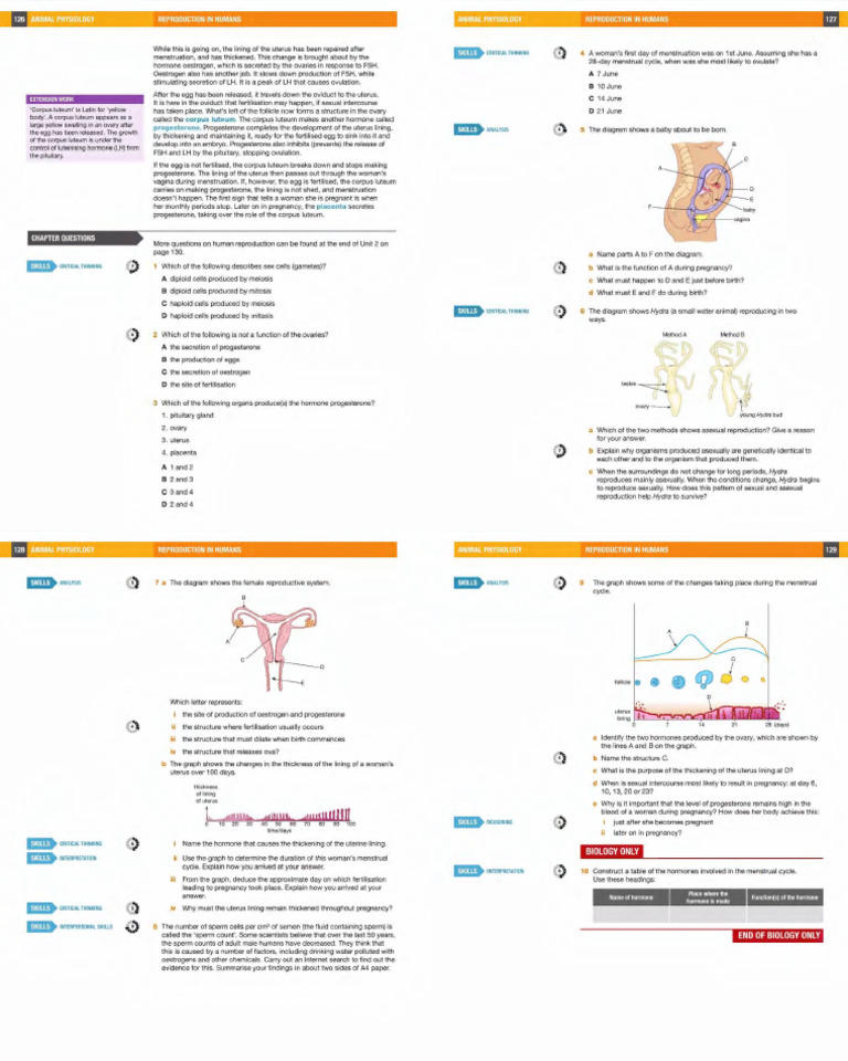 Biology - Reproduction Questions | PDF | Sexual Anatomy | Reproduction