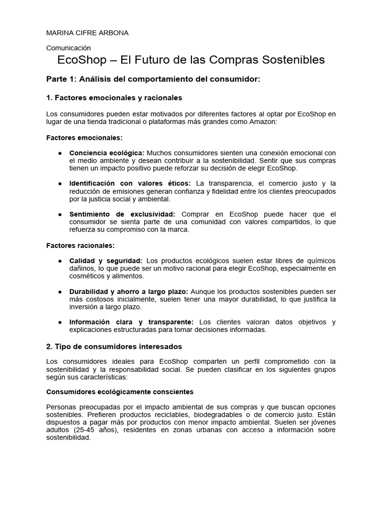 Trabajo Individual Tema 7 | PDF | Sustentabilidad | Los consumidores