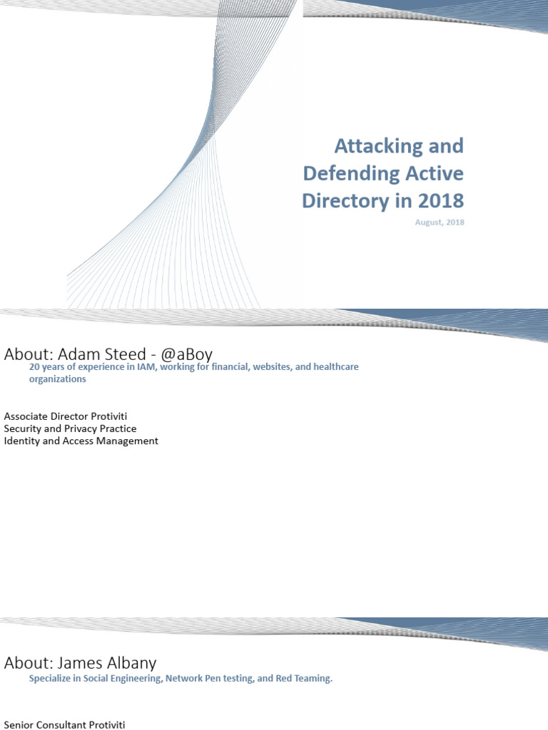DEFCON 26 Workshop Adam Steed and James Albany Attacking Active Directory and Advanced (PDFDrive ...