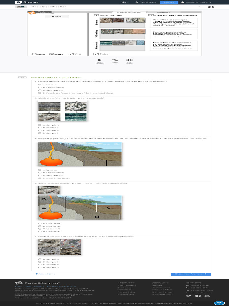Rock Classification Gizmo ExploreLearning | PDF | Rock (Geology ...