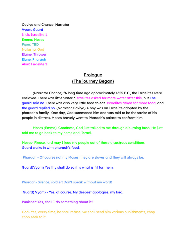 Skit Instructions - P - P - P - P - P | PDF | Moses | Weekly Torah Readings