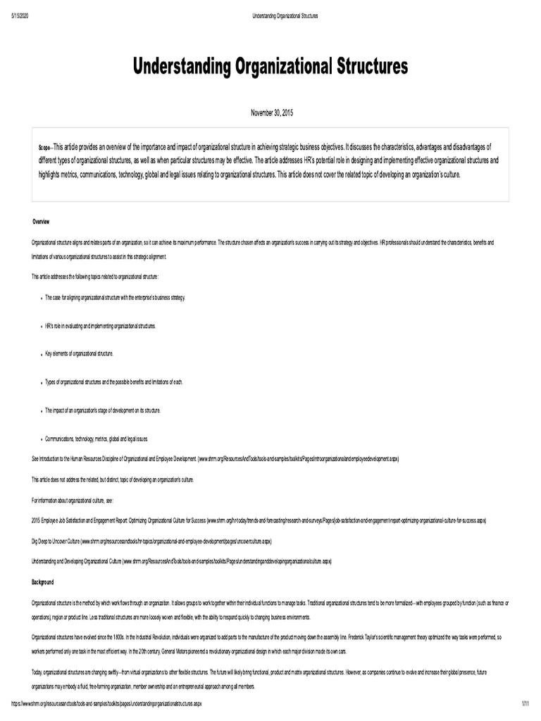 Understanding Organizational Structures | PDF