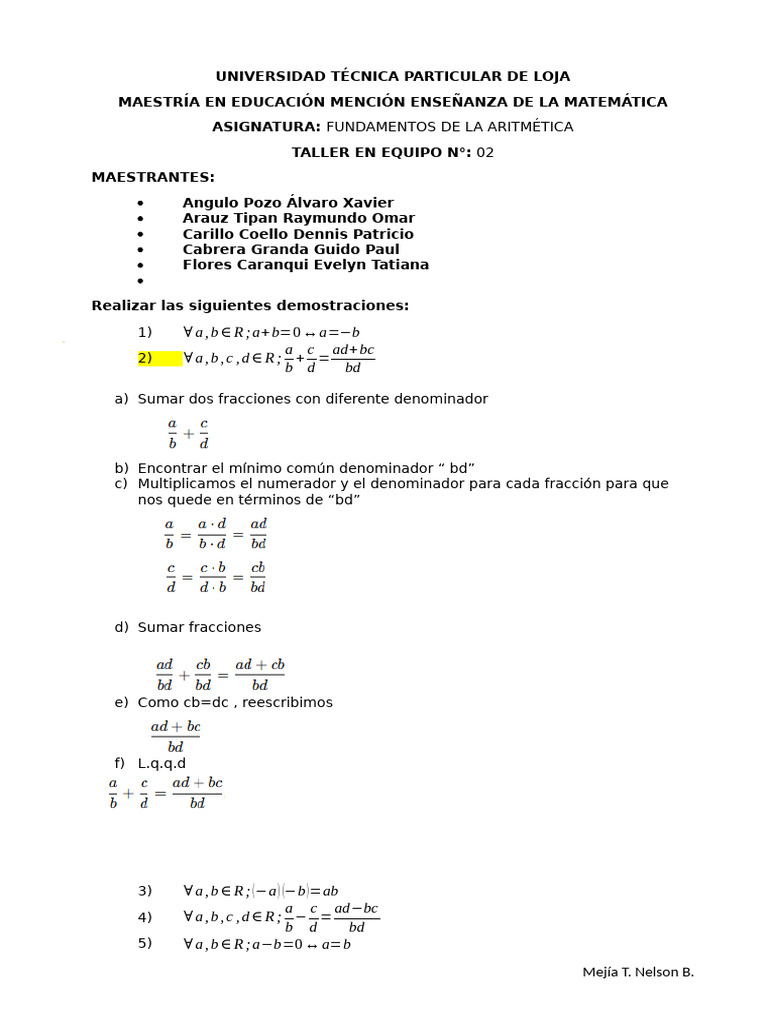 Taller Grupal 2 | PDF | Objetos matemáticos | Notación Matemática
