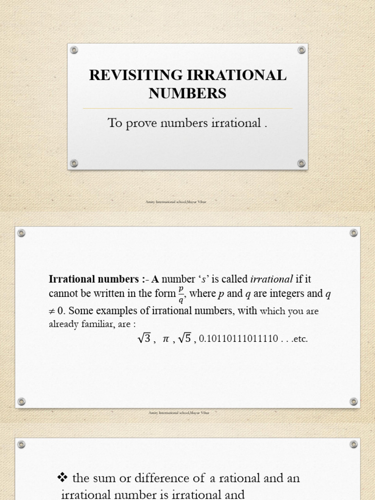 Method To Prove Numbers Irrational. | PDF | Rational Number | Factorization