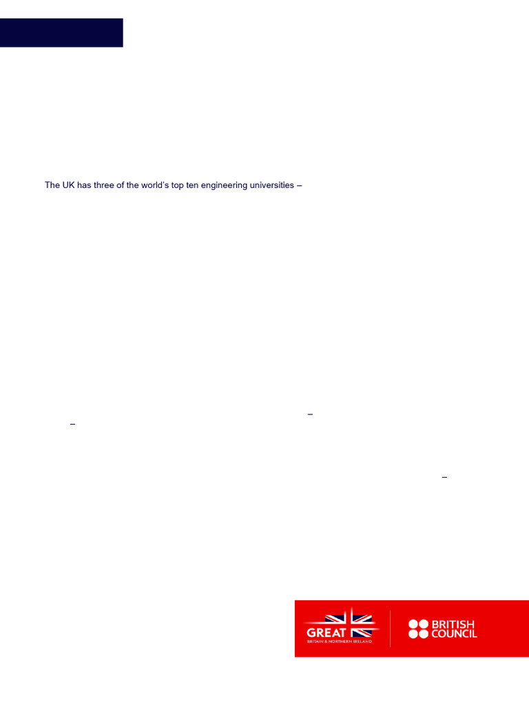 Study UK Engineering Subject Fact Sheet A4 Portrait | PDF | Engineering ...