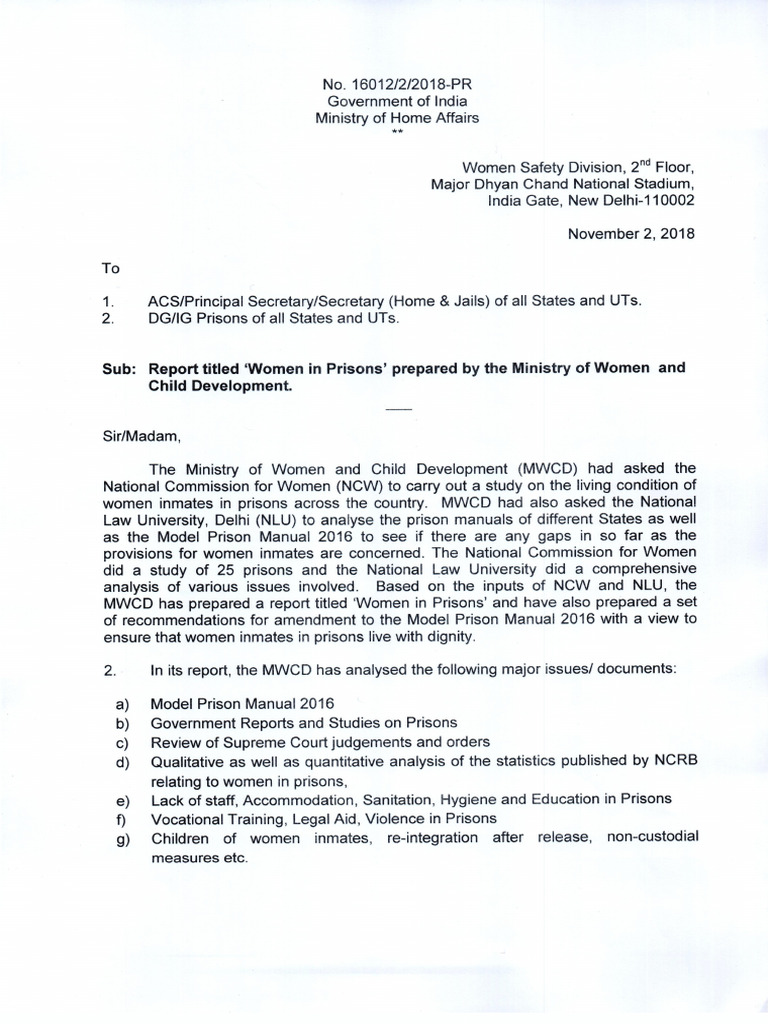 Women in Prisons: MHA Report Summary | PDF | Prison | Justice