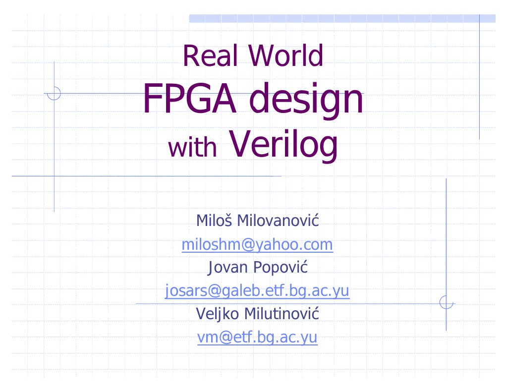 Real World Fpga Design With Verilog Pdf Field Programmable Gate Array Digital Electronics