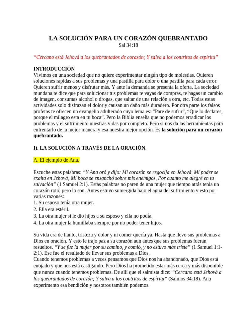 La Solución para Un Corazón Quebrantado | PDF | Jesús | Perdón