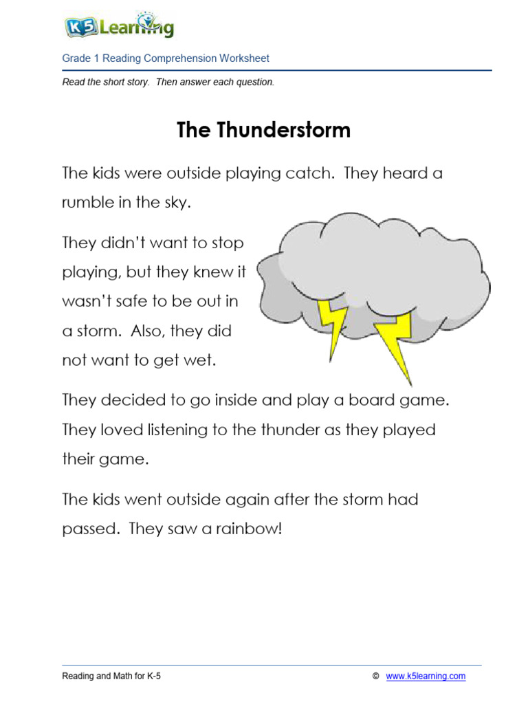 Grade 1 Story Thunderstorm | PDF
