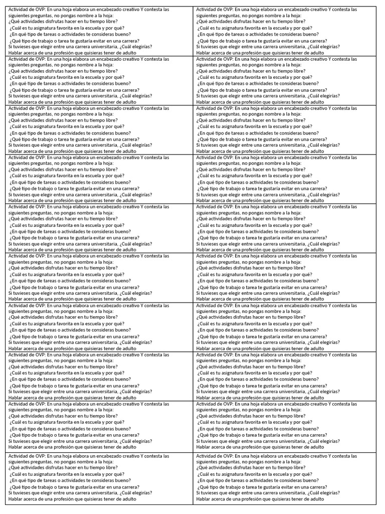 Actividad de OVP | PDF