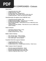 Common Metal Compounds and Their Colors | PDF