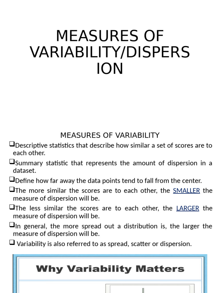 Measures of Variability | PDF | Standard Deviation | Variance
