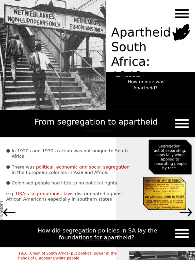 Apartheid Origins in South Africa (1940s-1960s) | PDF | Apartheid ...
