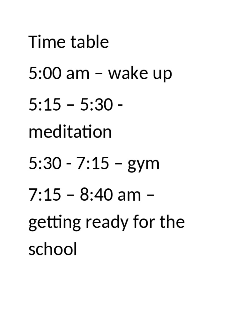 Time Table | PDF
