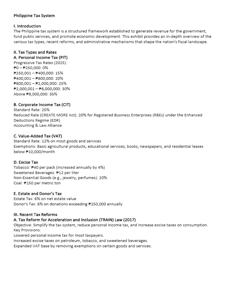 Philippine Tax System Overview | PDF | Taxes | Value Added Tax