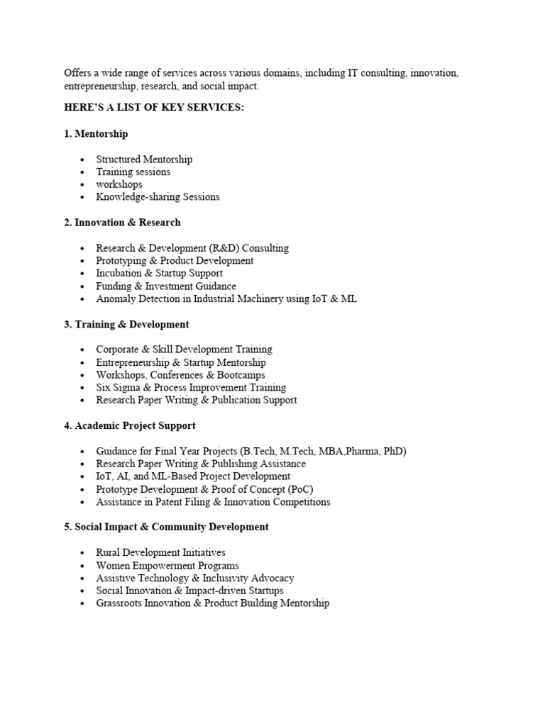 Offers A Wide Range of Services Across Various Domains | PDF